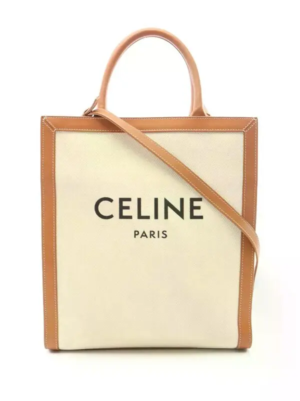Celine 2010-2026 Small Canvas Vertical Cabas Satchel - Brown