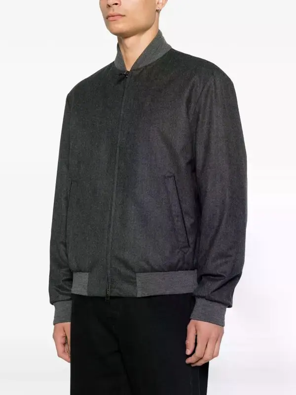 Canali Wool Zip-up Jacket - Grey