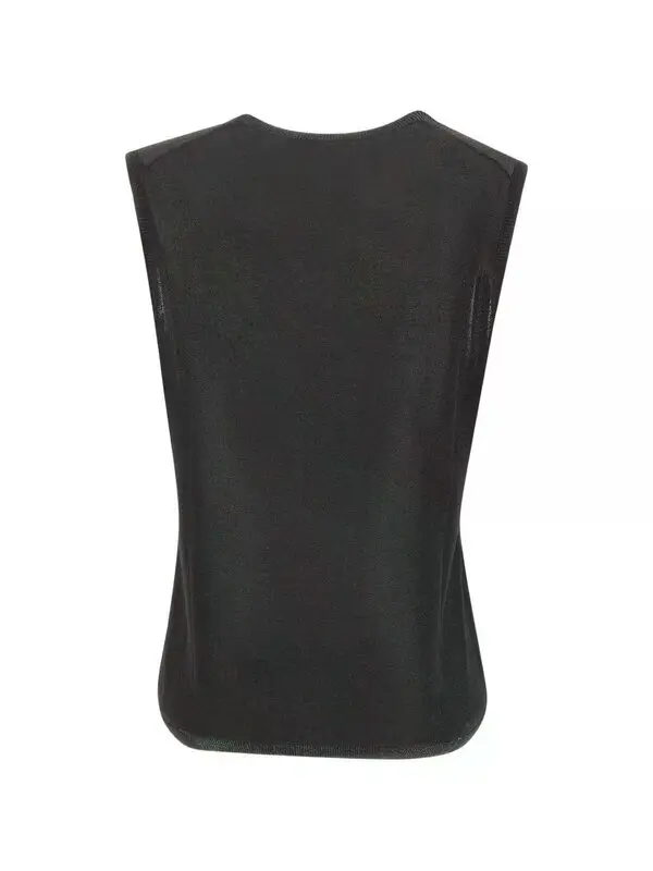 GRAN SASSO Lurex-knit Ribbed-trim Top - Black