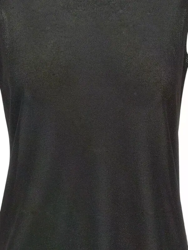GRAN SASSO Lurex-knit Ribbed-trim Top - Black