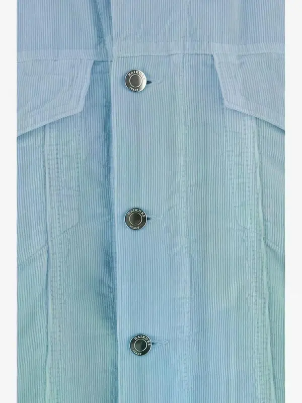 HAIKURE Ribbed-knit Button-up Jacket - Blue