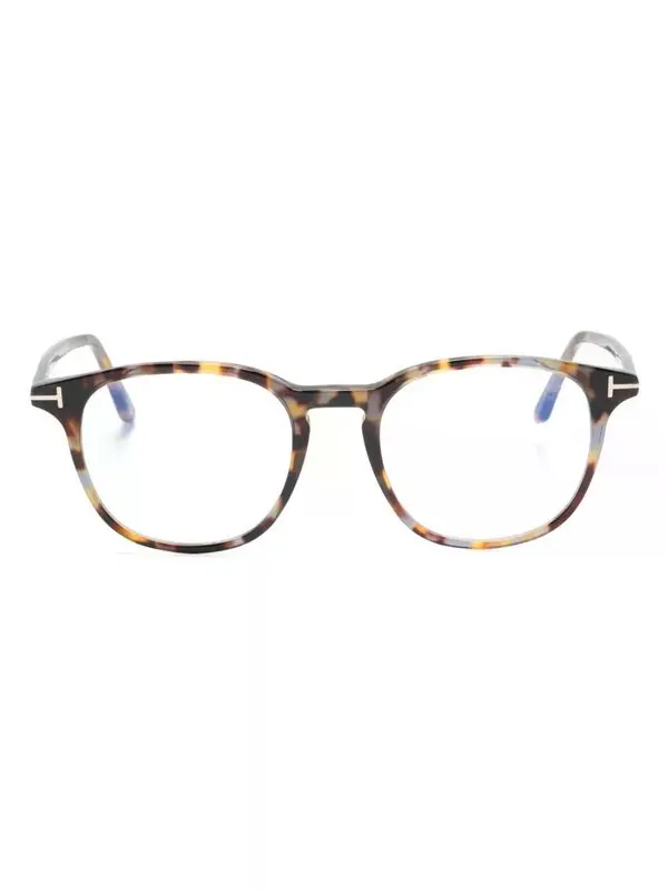 TOM FORD Tortoiseshell-effect Oval-frame Glasses - Brown