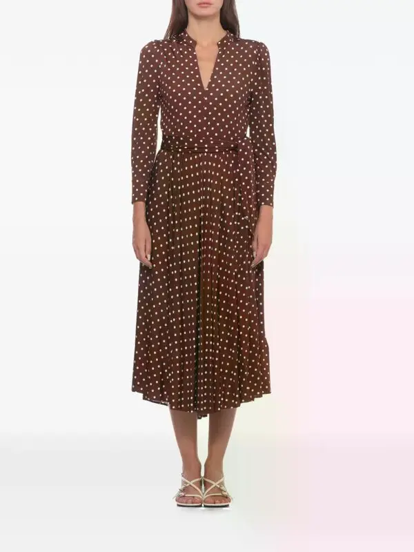 Marella Mlsangelo Polka-dot Belted Midi Dress