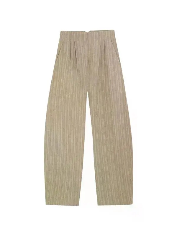 CORTANA Camila Linen Straight-leg Trousers - Neutrals