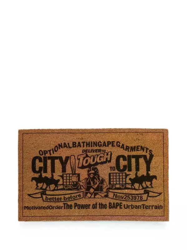 A BATHING APE Graphic-print Doormat - Brown