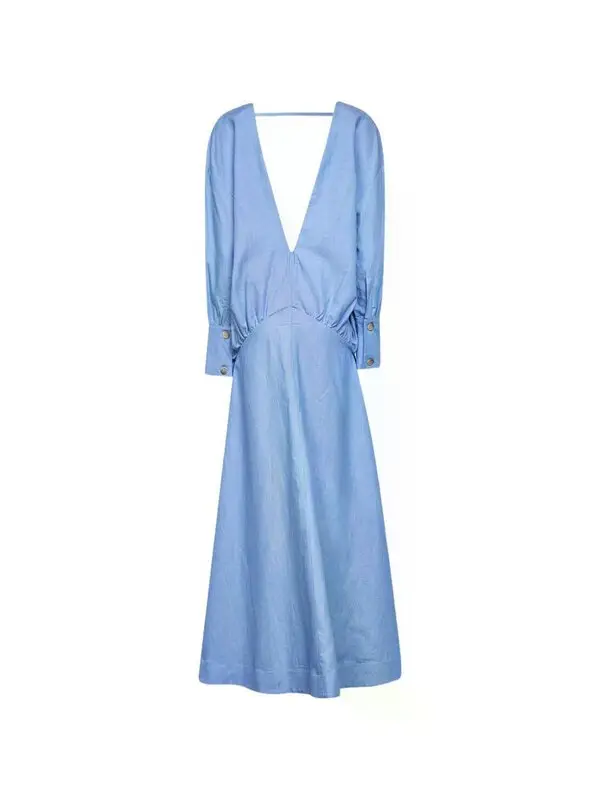 BATAKOVIC Plunging V-neck Gathered Midi Dress