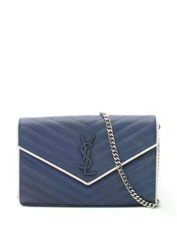 Saint Laurent 2000s Cassandra Chain Wallet - Blue