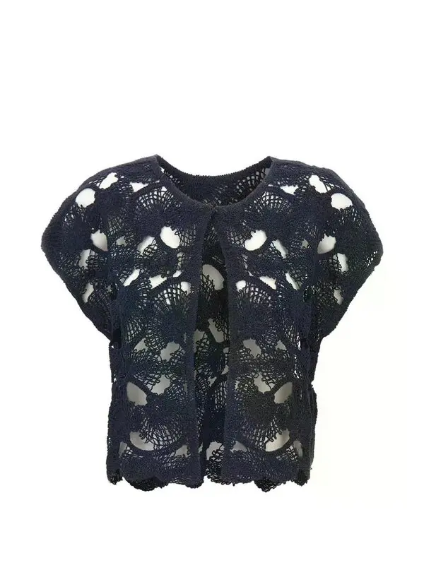 KANGRA Short-sleeve Cardigan - Blue