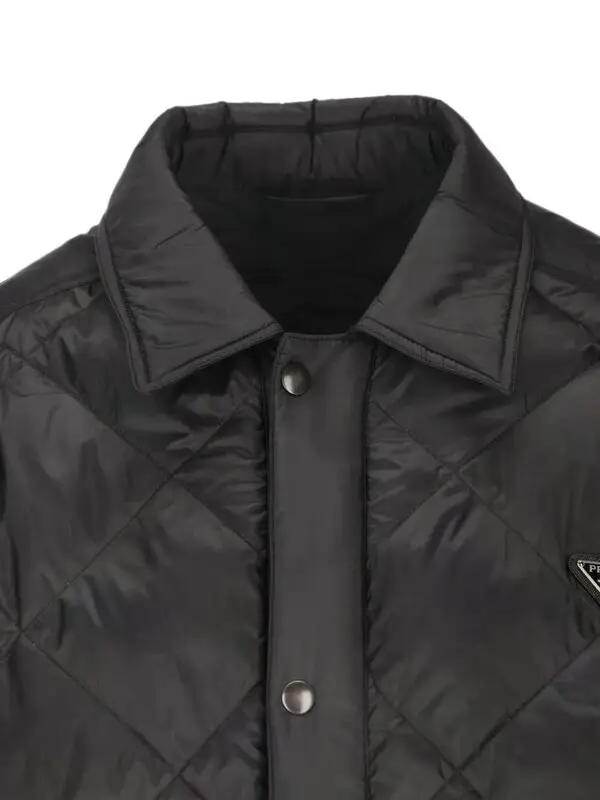 Prada Quilted Logo-plaque Coat