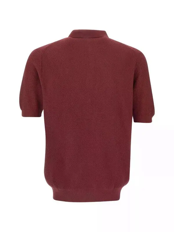 GRAN SASSO Honeycomb Cotton Polo Shirt