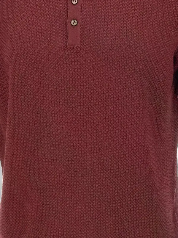 GRAN SASSO Honeycomb Cotton Polo Shirt