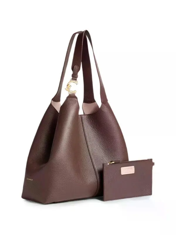 COCCINELLE C-easy Grained Leather Shoulder Bag - Brown
