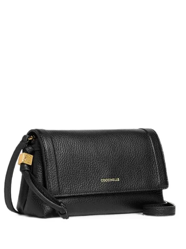 COCCINELLE Thess Grained Leather Shoulder Bag - Black