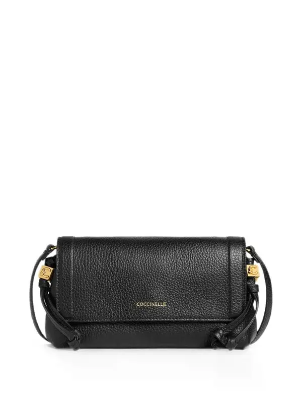 COCCINELLE Thess Grained Leather Shoulder Bag - Black