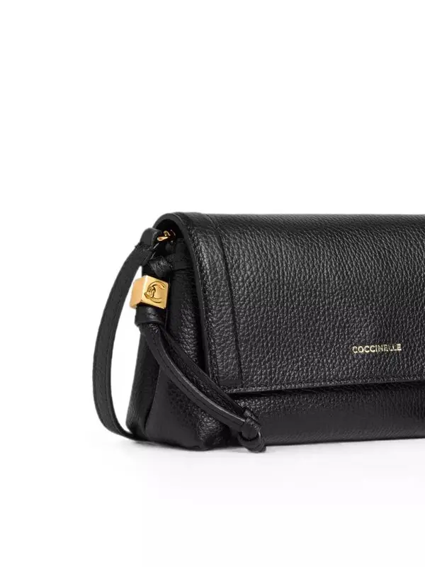 COCCINELLE Thess Grained Leather Shoulder Bag - Black