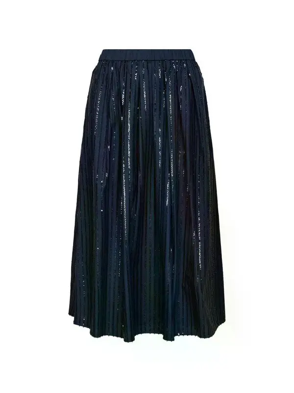 Max Mara Sequin-embellished Pleated Midi Skirt - Blue