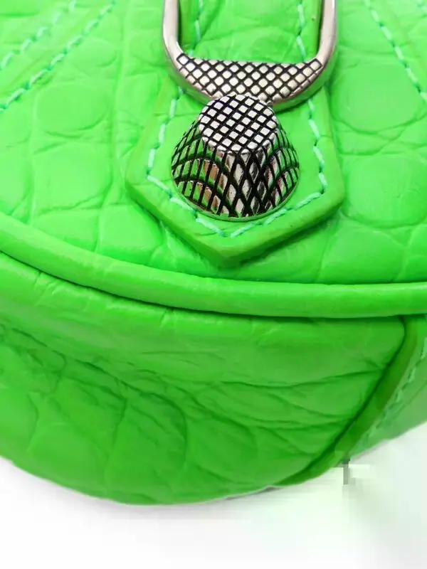 Balenciaga 2010s Le Cagole Croc-embossed Handbag - Green