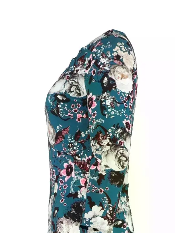Erdem Caralina" Floral Print V-neck Three-quarter Sleeve A-line Dress