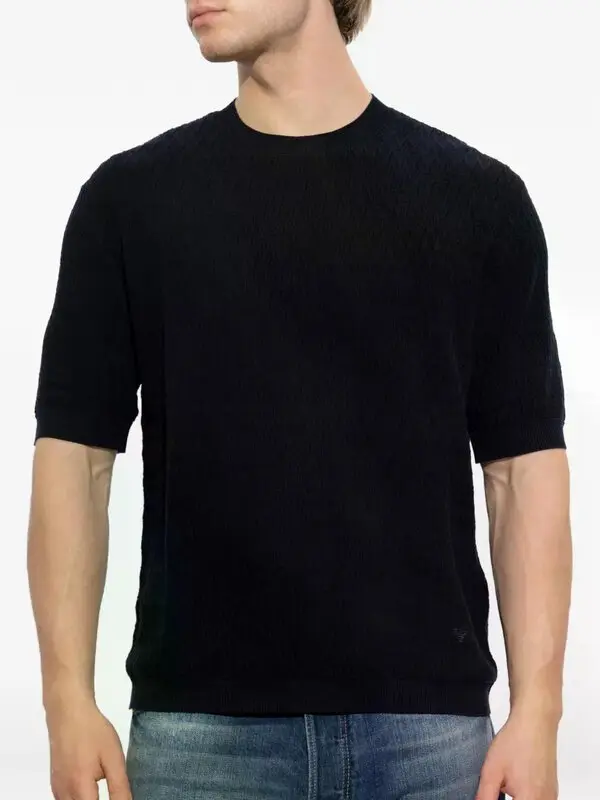 Emporio Armani Jacquard-knit Sweater - Blue