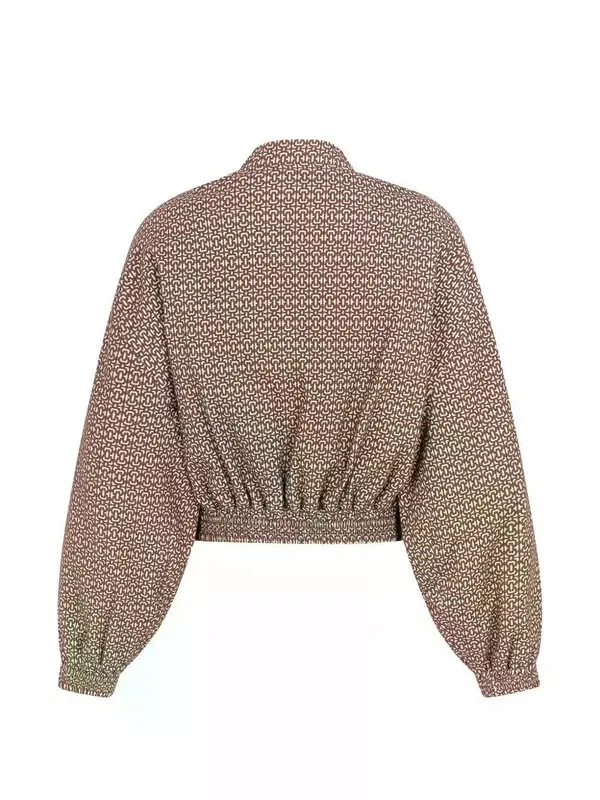 CAYET Rose Geometric-print Bomber Jacket