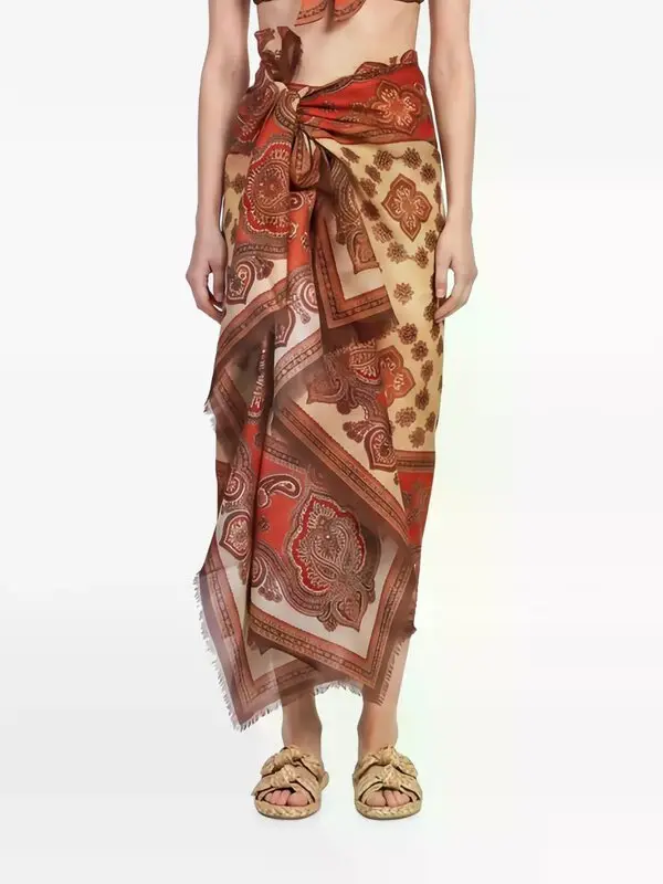 Zimmermann Paisley-print Fringed Pareo
