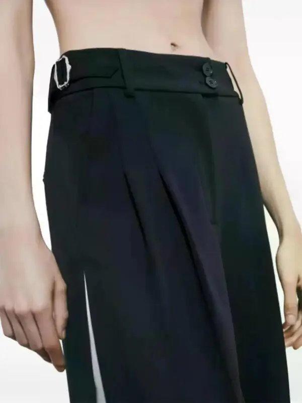 Patrizia Pepe Buckle-detail Side-slit Trousers