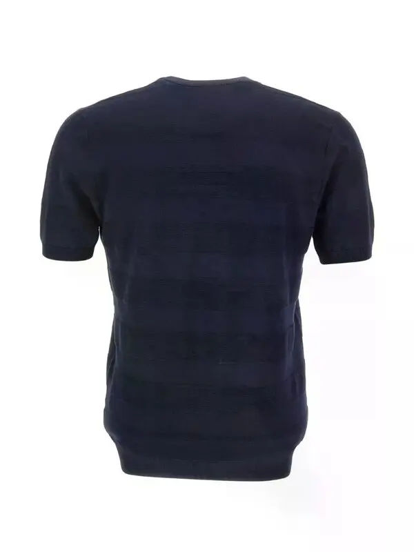 KANGRA Horizontal-stripe Short-sleeve Sweater