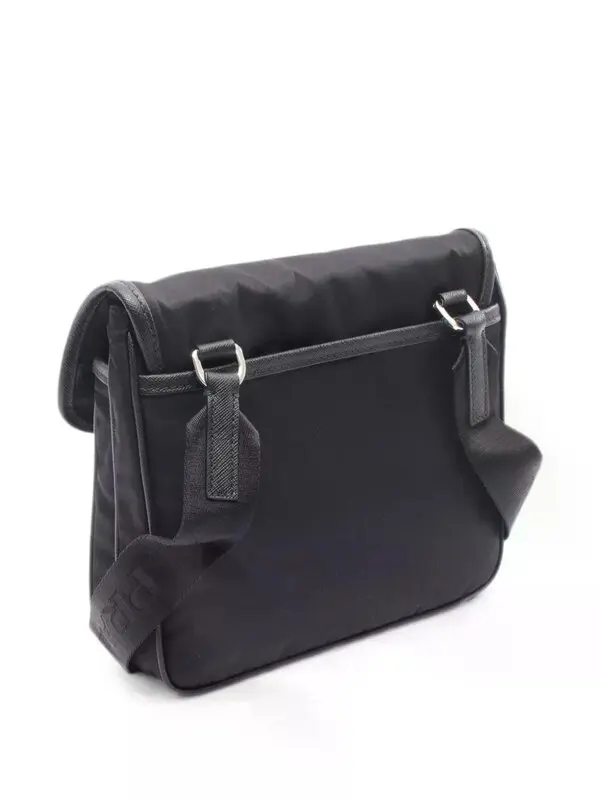 Prada 2020 Small Saffiano Leather Trim Shoulder Bag - Black