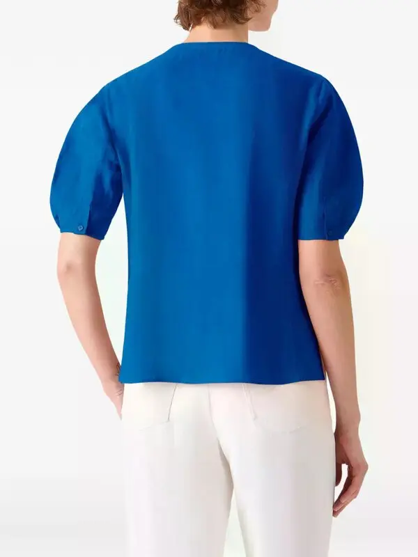 Akris Puff-sleeve Linen Shirt