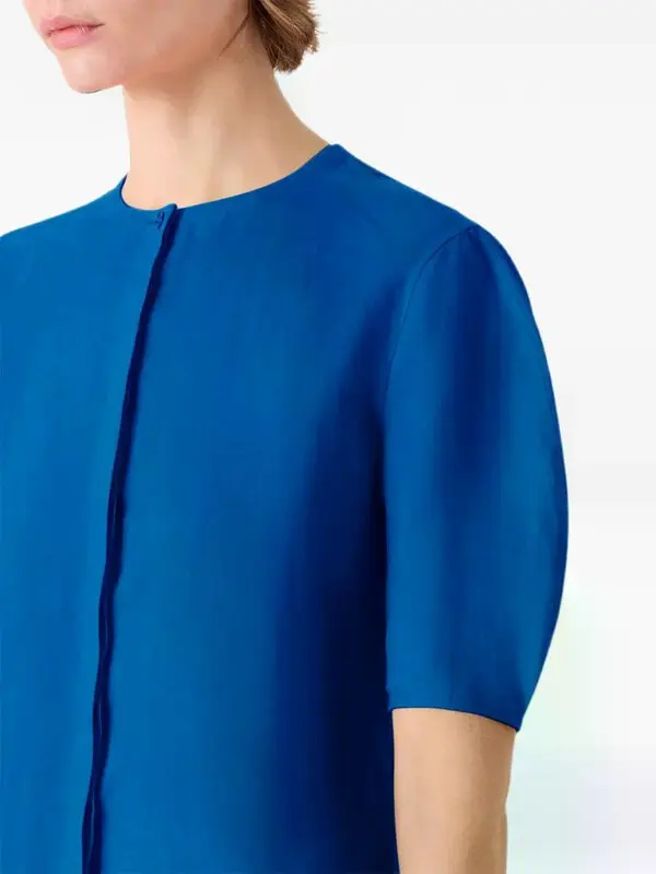 Akris Puff-sleeve Linen Shirt