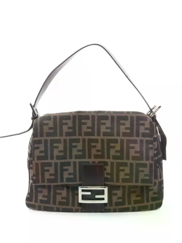 Fendi 2010s Zucca Mamma Baguette Shoulder Bag - Brown