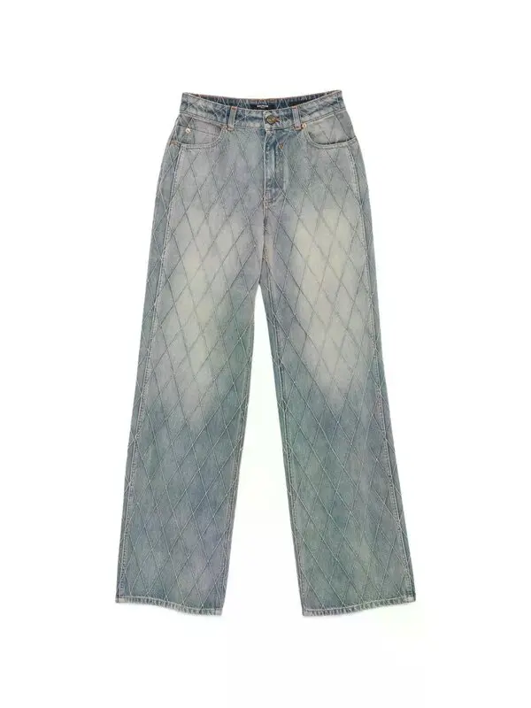 Balmain Buttoned Straight-leg Jeans - Blue