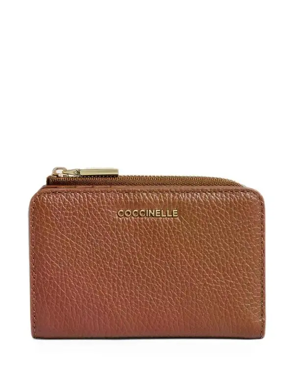 COCCINELLE Metallic Soft Grained Leather Wallet - Brown