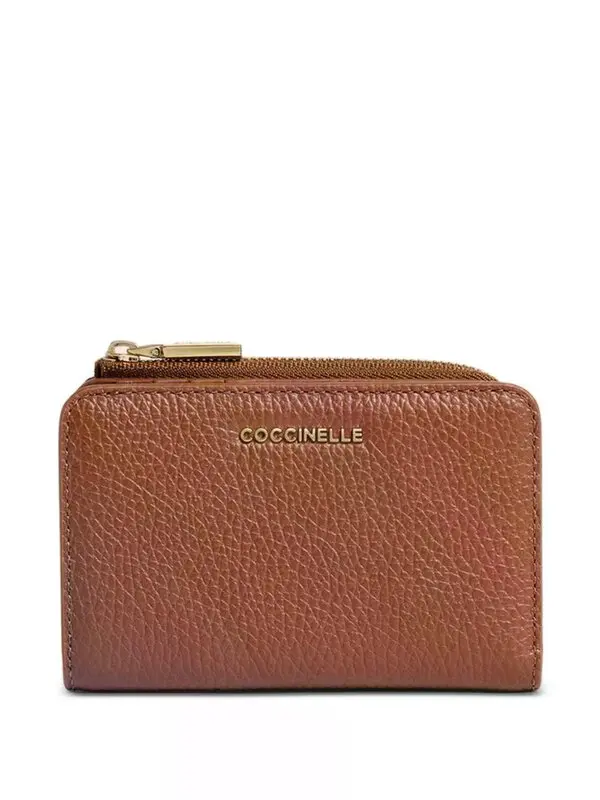 COCCINELLE Metallic Soft Grained Leather Wallet - Brown