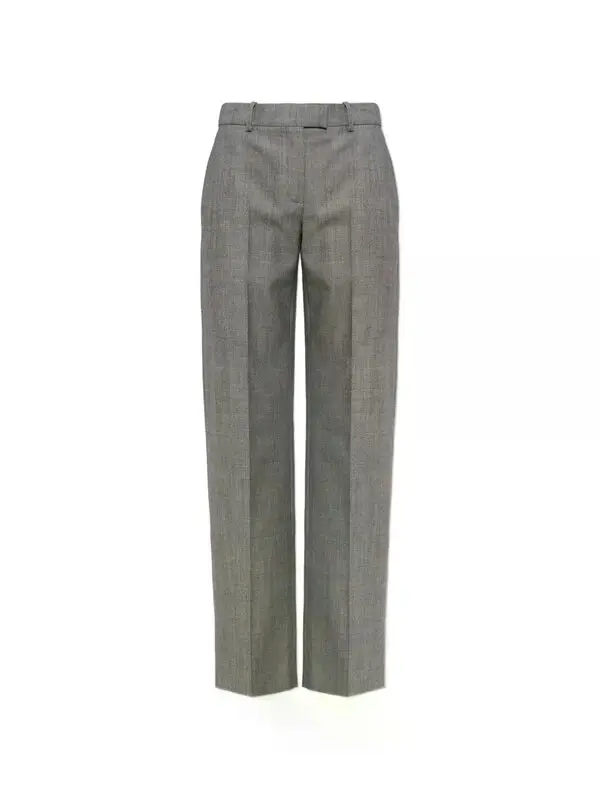Alexander McQueen Pressed-crease Wool Trousers - Grey