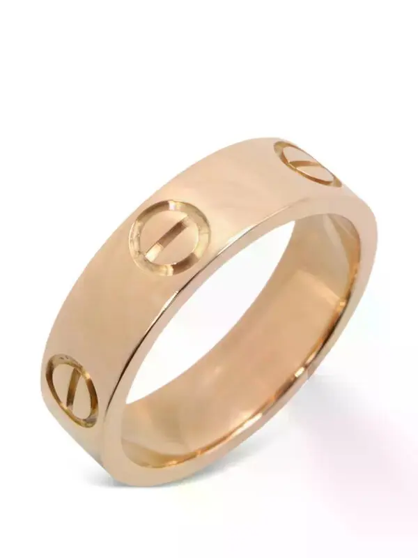 Cartier 18k Gold Engraved Logo Ring - Pink