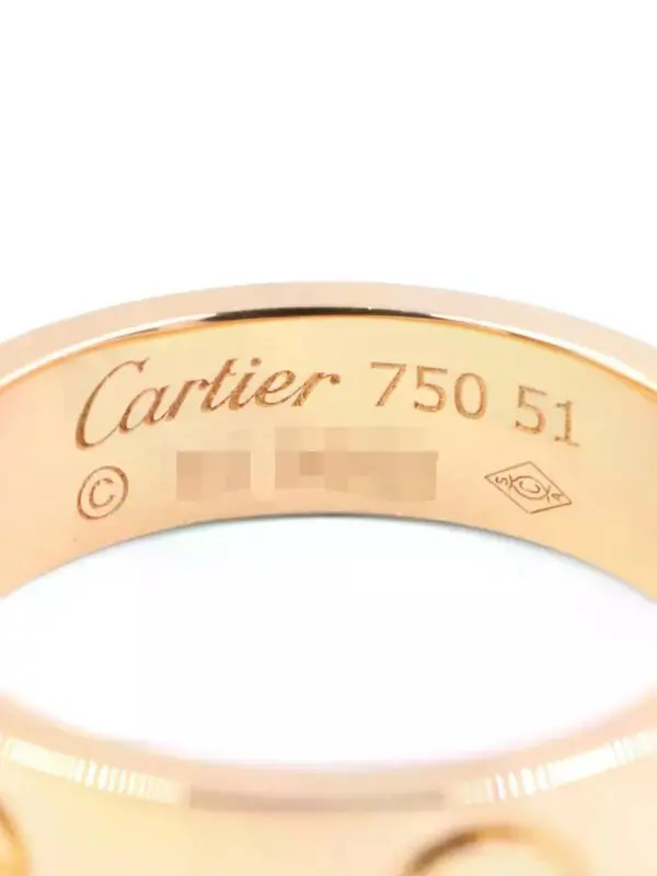 Cartier 18k Gold Engraved Logo Ring - Pink