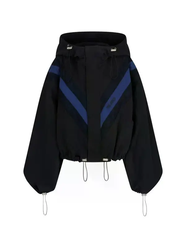 Attico Logo-detail Hooded Bomber Jacket - Black