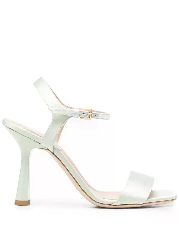 Alberta Ferretti Heeled Silk Sandals - Green