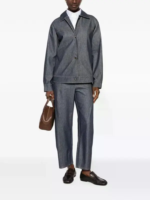 Max Mara Fante Contrast-stitch Jacket - Blue