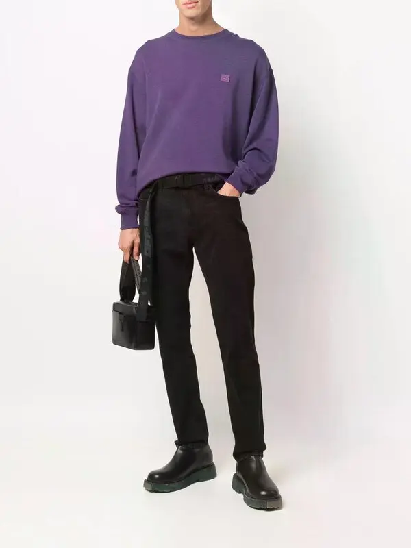 Off-White Industrial-belt Slim-cut Jeans - Black