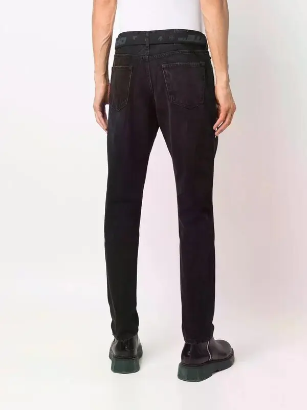 Off-White Industrial-belt Slim-cut Jeans
