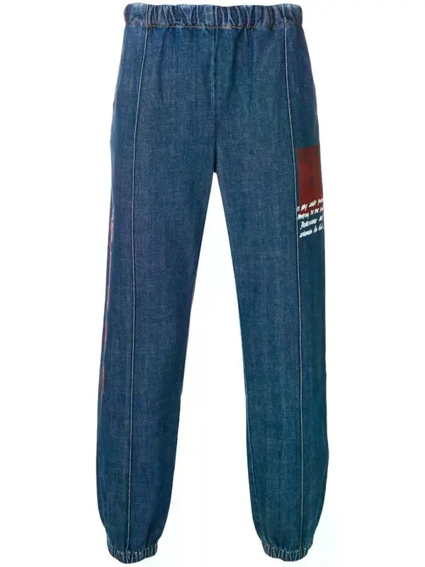 Off-White Leonardo Da Vinci Quote Jeans - Blue