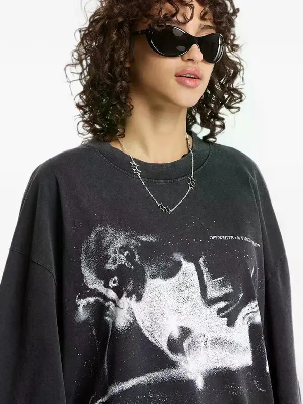Off-White Graphic Print Mini T-shirt Dress