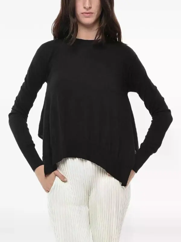 Stella McCartney Ribbed Curved Hem Sweater - Black