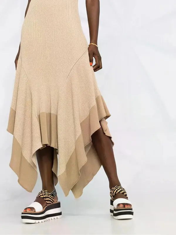 Stella McCartney Rib-knit Handkerchief-hem Dress