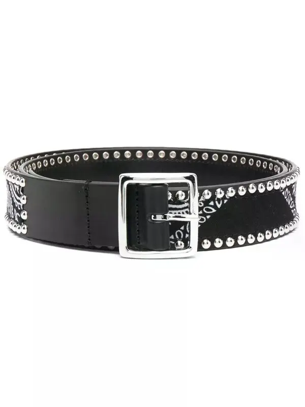 HTC LOS ANGELES Studded Leather Belt - Black