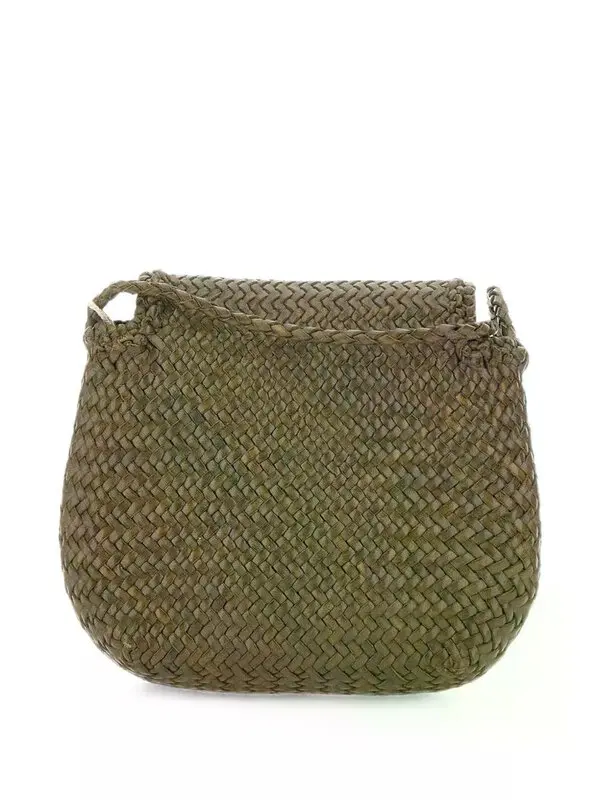 Dragon Diffusion Mini City Woven Leather Cross Body Bag - Green