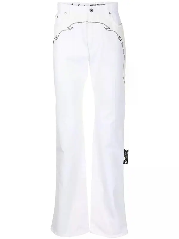 Off-White Western-style Flared Jeans - White