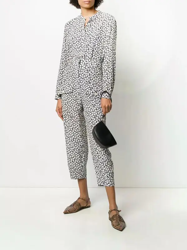 Stella McCartney Orange-print Cropped Trousers